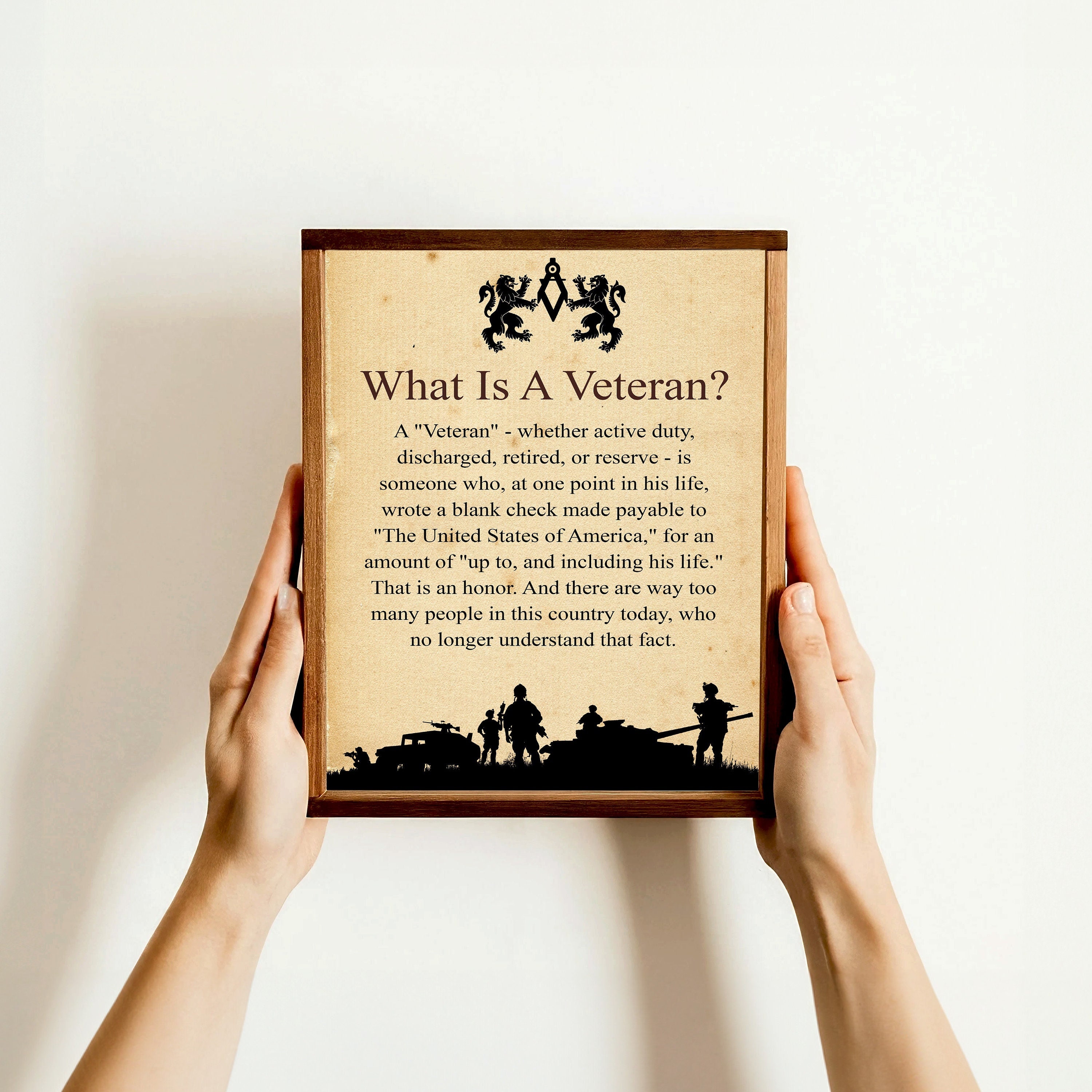 Veteran Definition Wall Art - "what is A Veteran?" - Military Service ...