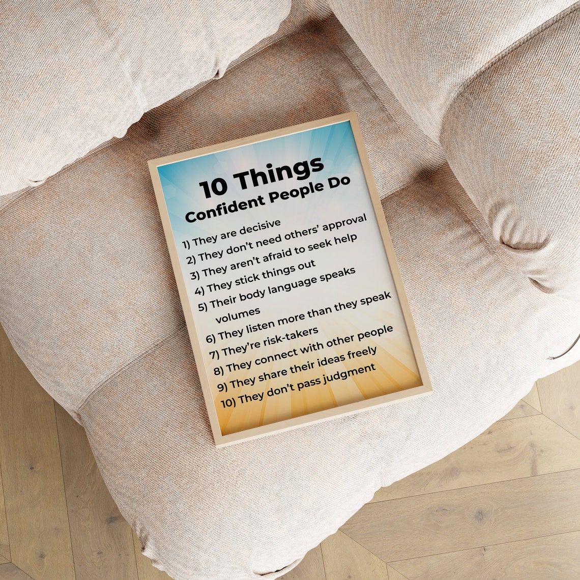 10 Things Confident People Do Wall Art, Inspirational Quote Print ...