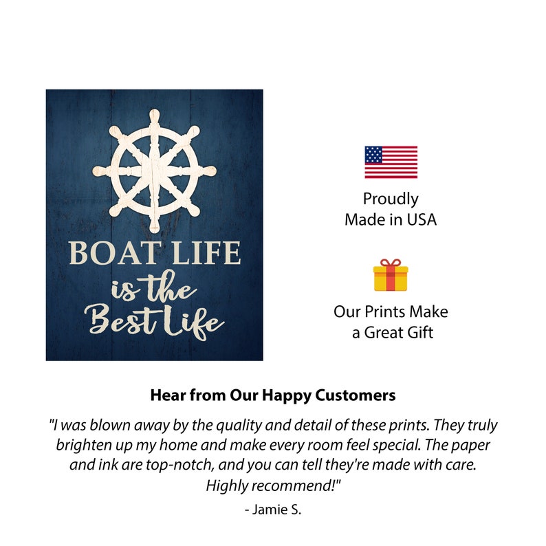 Boat Life is the Best Life Poster, Nautical Wall Art, Coastal Home ...