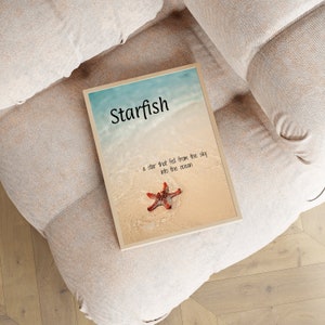 Starfish Print, Coastal Wall Art, Beach Themed Decor, Nautical Home ...