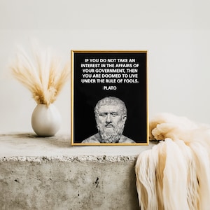 Plato Quote Print, Government Affairs Wall Art, Political Philosophy ...