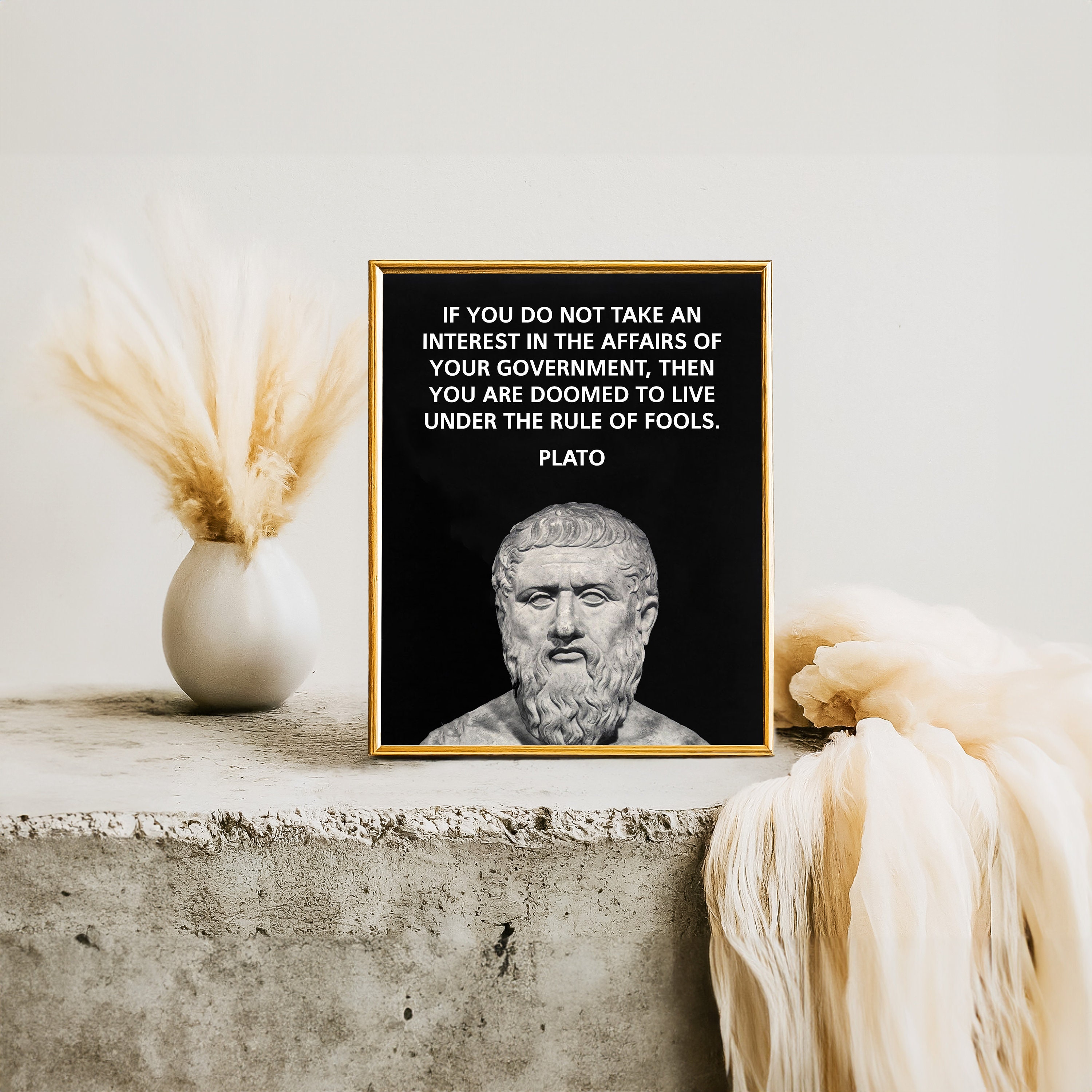 Plato Quote Print, Government Affairs Wall Art, Political Philosophy ...