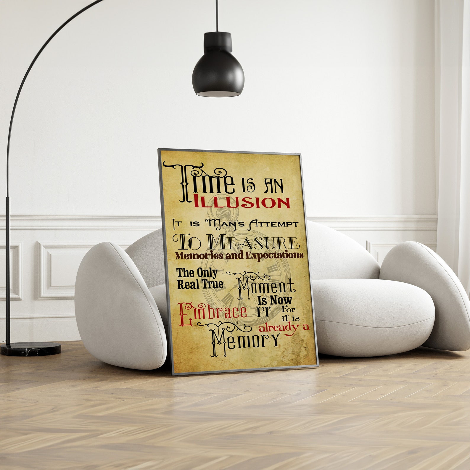 Time is an Illusion Quote Print, Inspirational Wall Art Gift, Embrace ...
