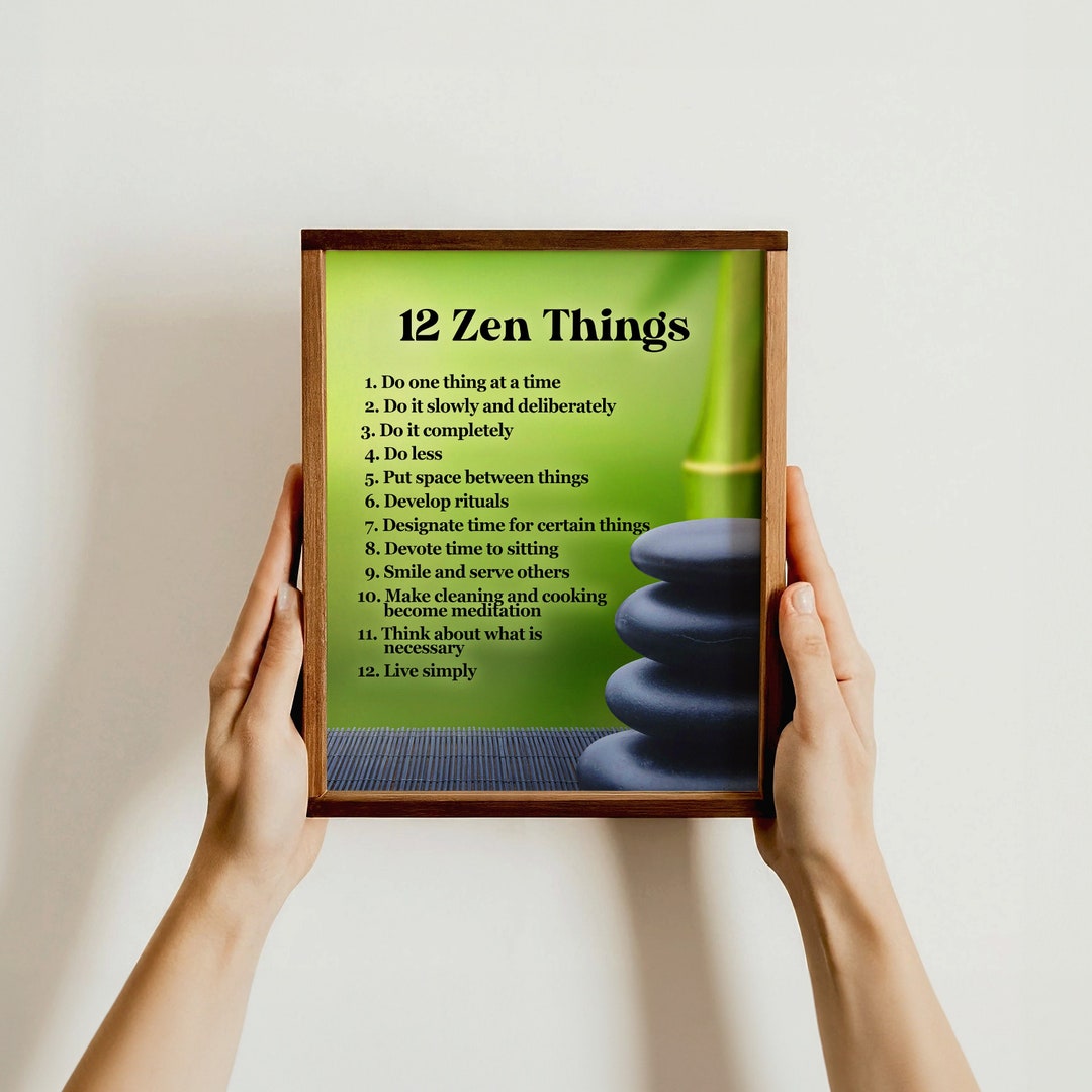 Zen Wall Art - "12 Zen Things" Inspirational Quote Print - Perfect Gift ...