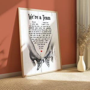 Romantic Couple Wall Art | We’re a Team Print | Love Quote Poster ...