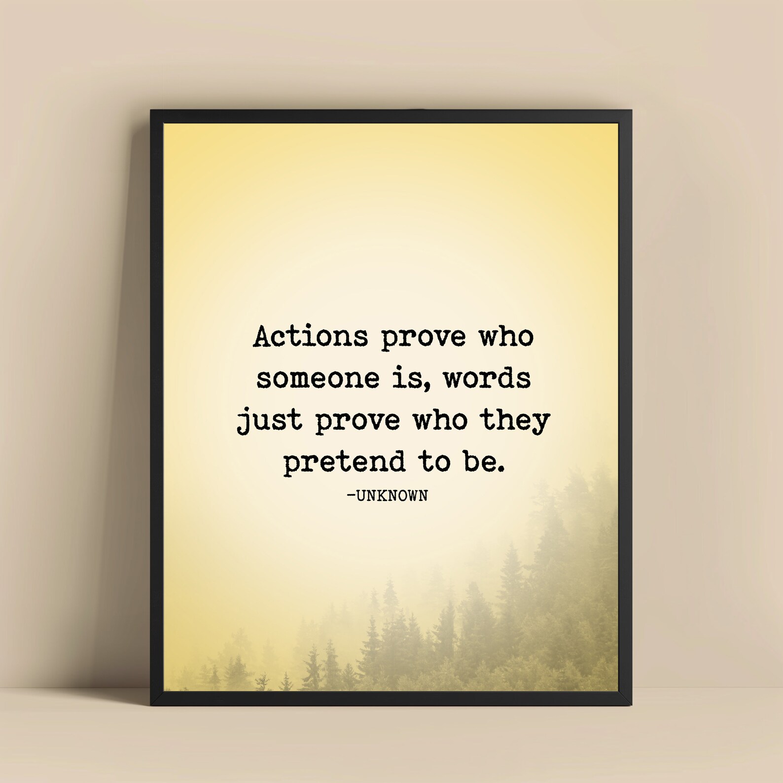 Actions Prove Who Someone is Wall Art - Inspirational Quote Poster ...