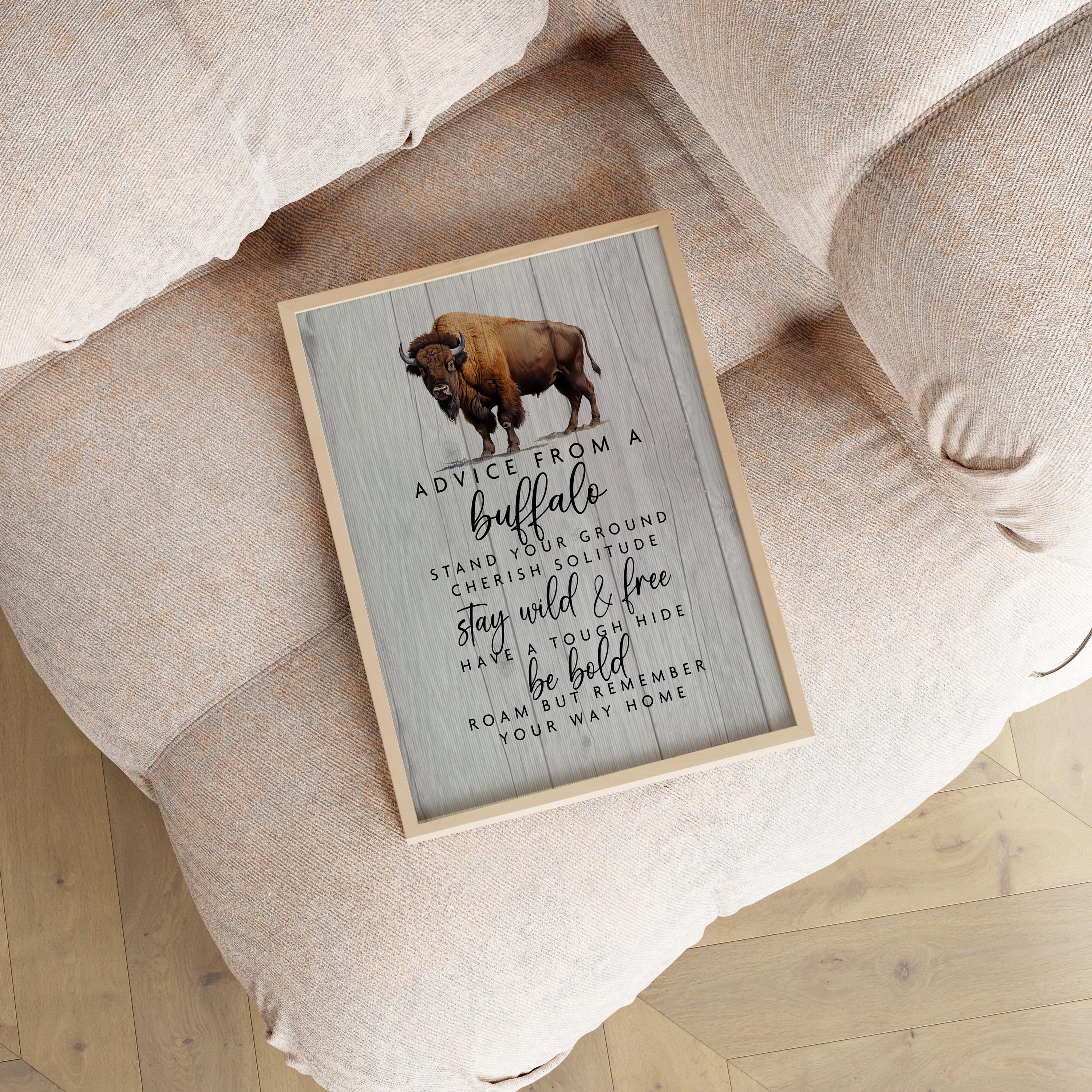Advice From a Buffalo Print, Western Wall Art, Rustic Animal Decor ...