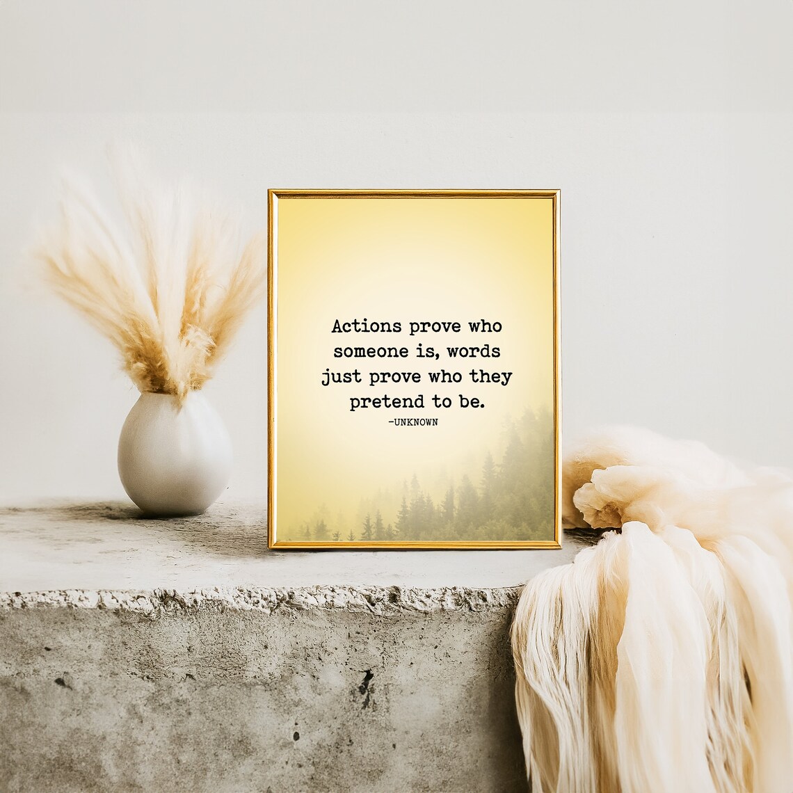 Actions Prove Who Someone is Wall Art - Inspirational Quote Poster ...