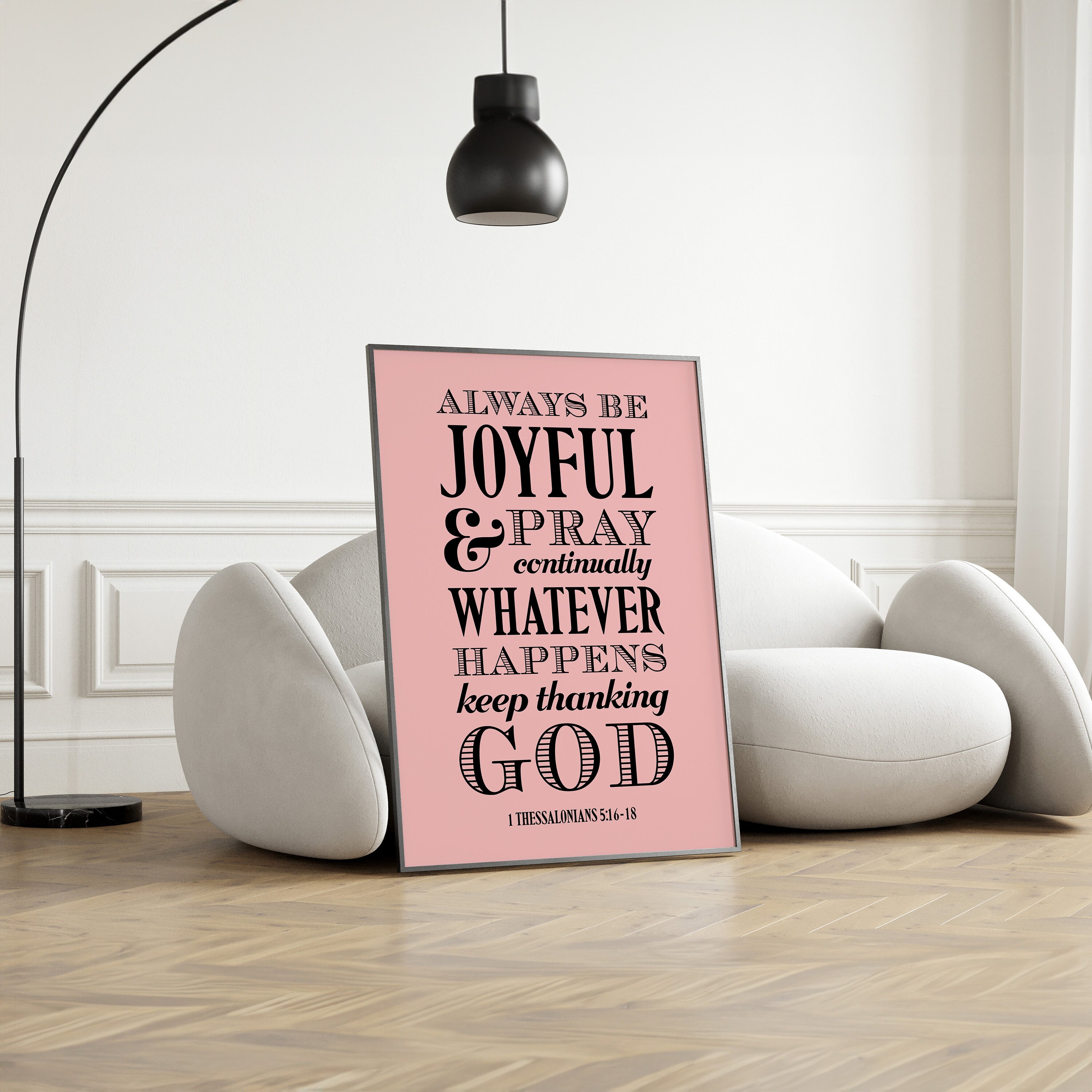 Always Be Joyful Pray Continually Poster, Inspirational Bible Verse ...