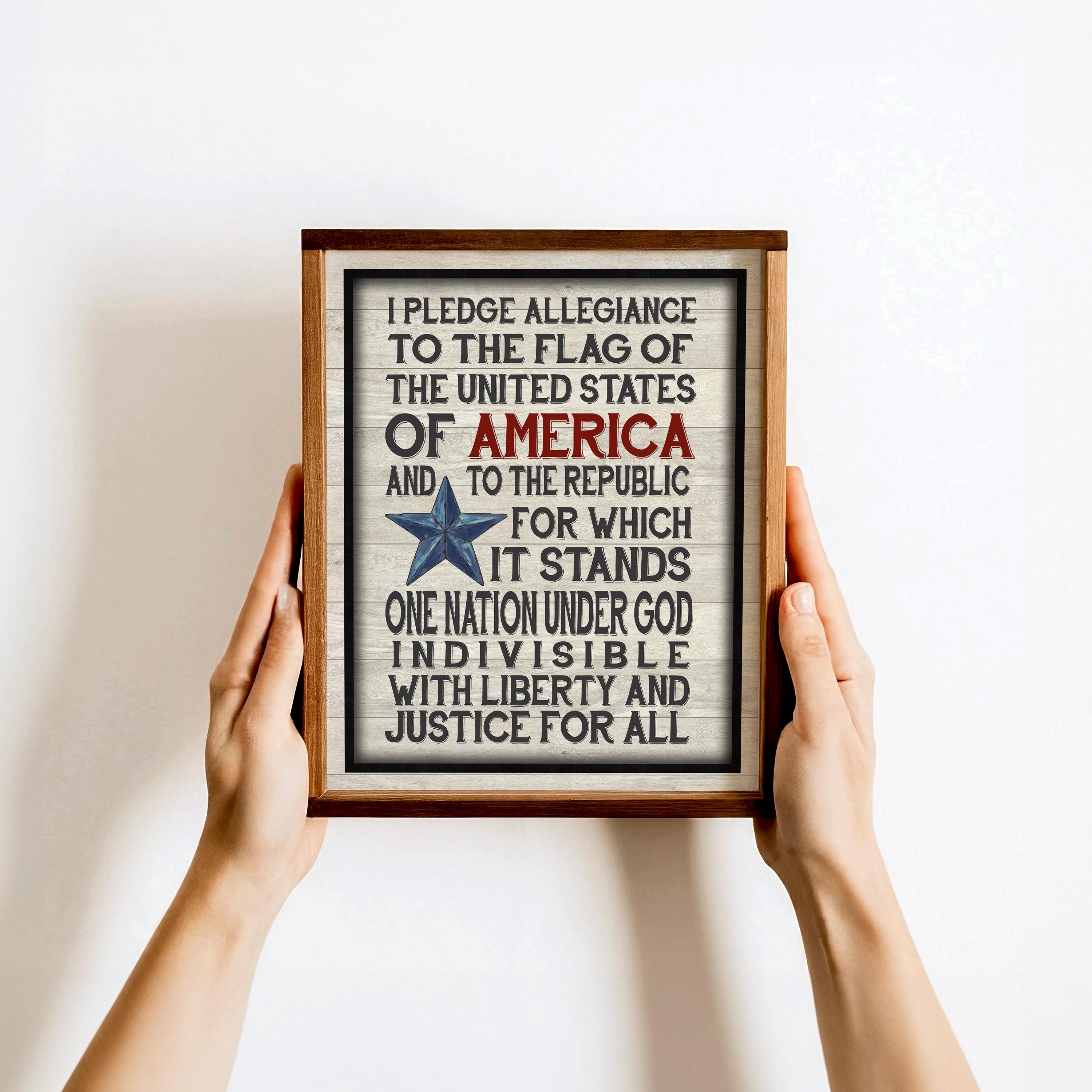 American Pledge Wall Art i Pledge Allegiance Patriotic Home Decor USA ...