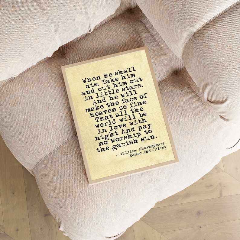Shakespeare Quote Print, Romeo and Juliet Wall Art, Literary Home Decor ...