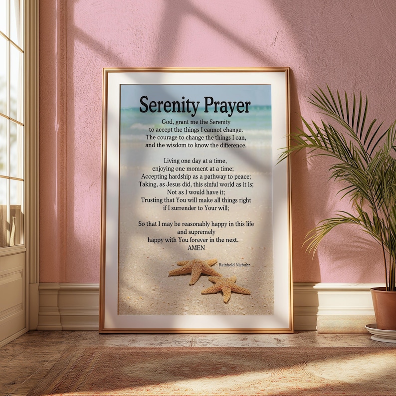 Serenity Prayer Print, Christian Wall Art, Inspirational Faith Decor ...
