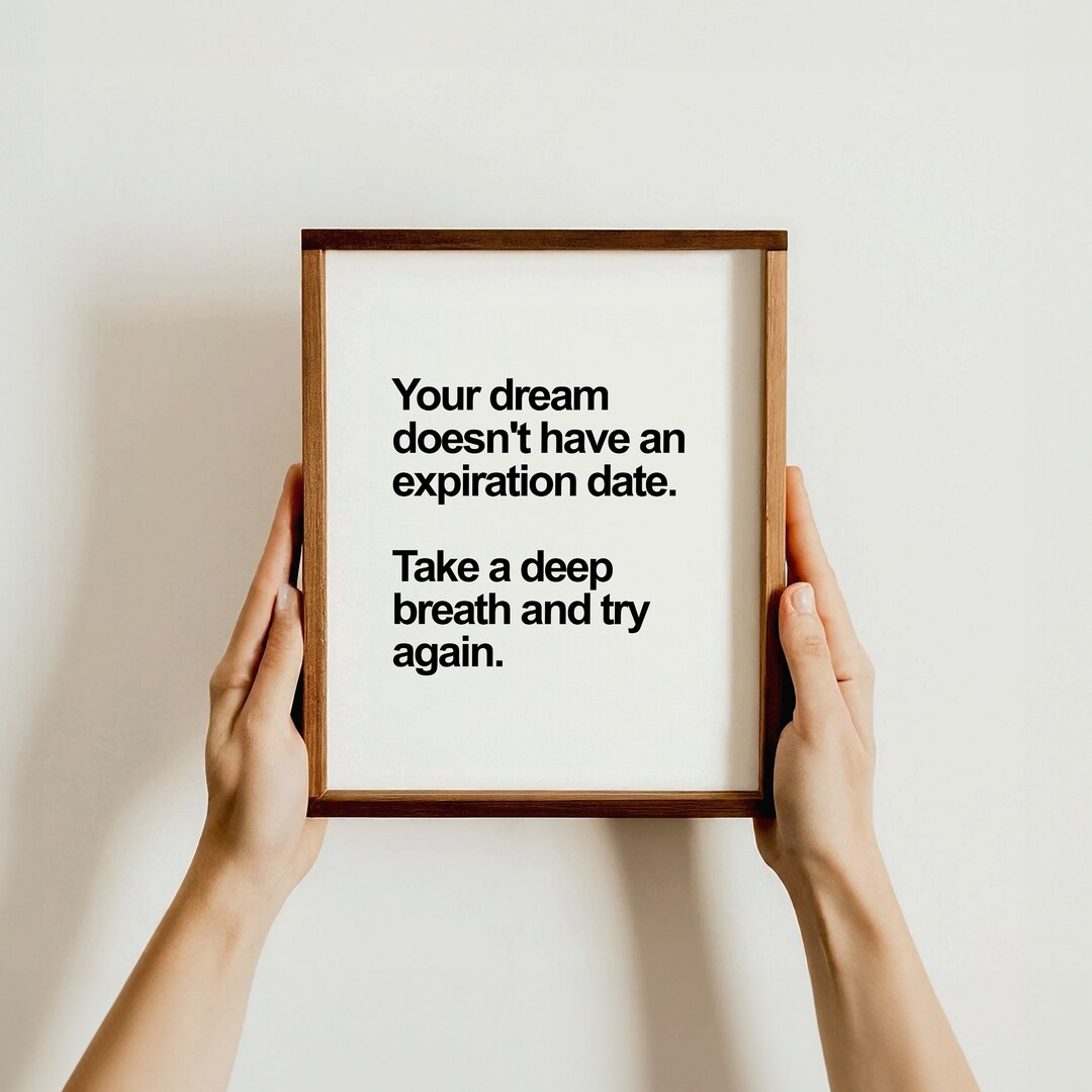 Inspirational Dream Quote Poster Print, Motivational Wall Art Gift ...