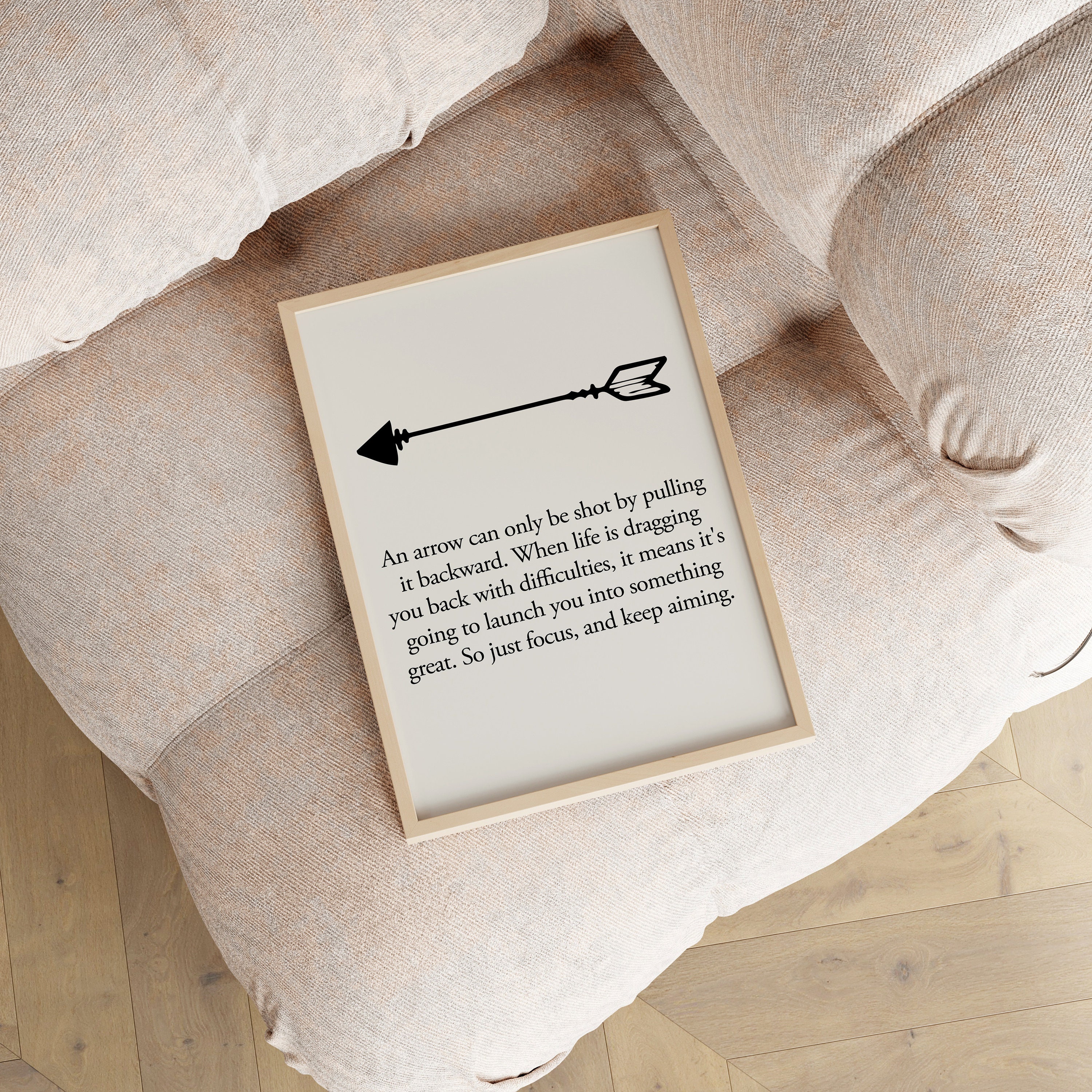 Arrow Motivational Quote Print, Inspirational Wall Art Gift, Focus and ...