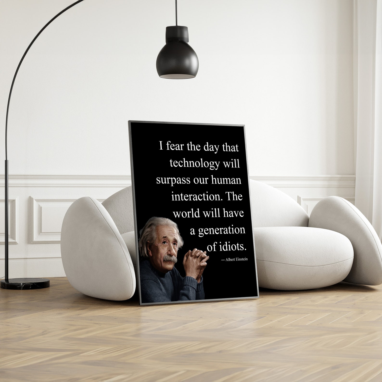 Albert Einstein Quote Print, Technology Surpassing Interaction Poster ...
