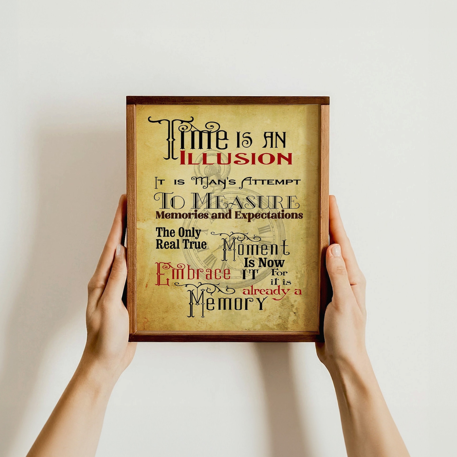 Time is an Illusion Quote Print, Inspirational Wall Art Gift, Embrace ...