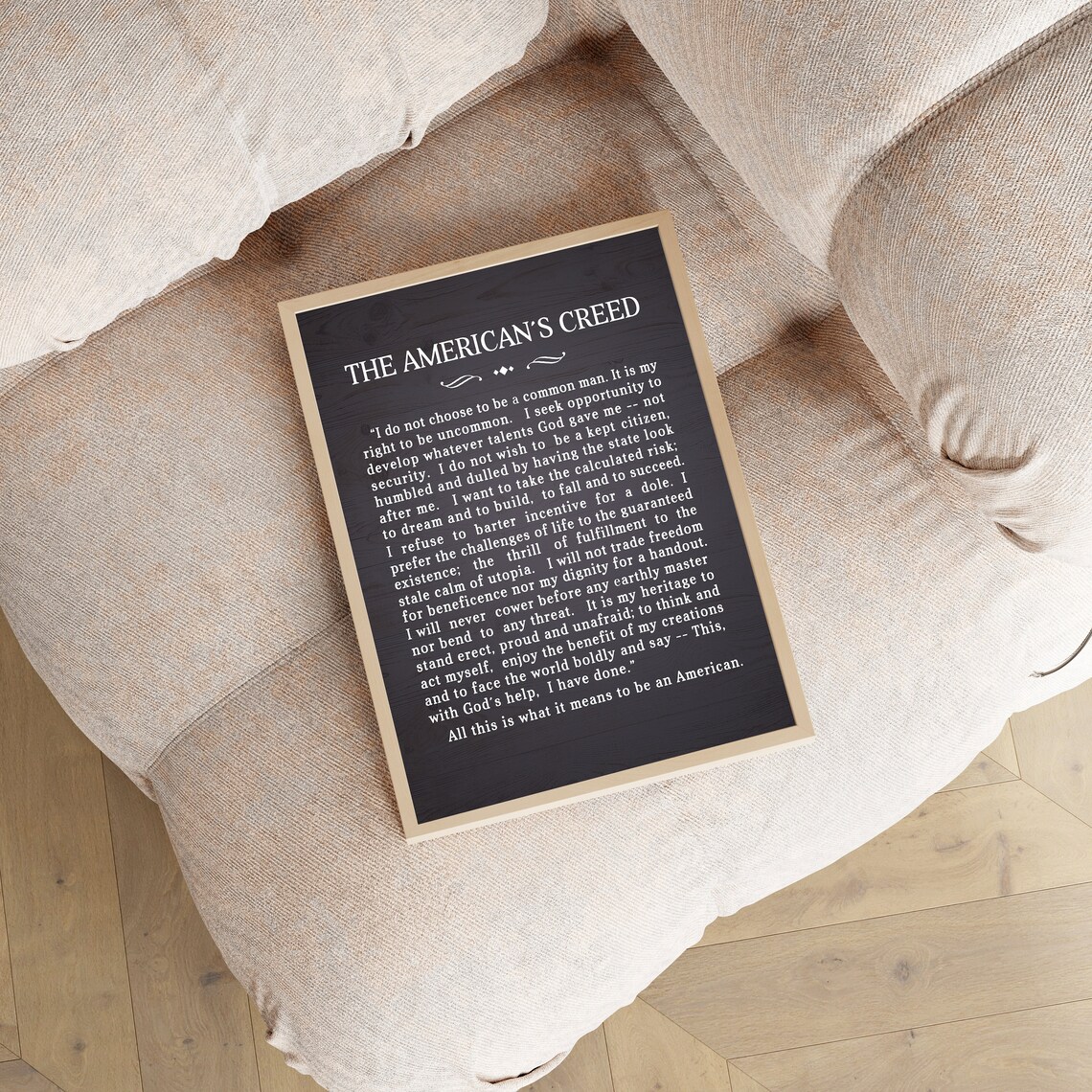 The American's Creed Wall Art Inspirational Patriotic Quote American ...