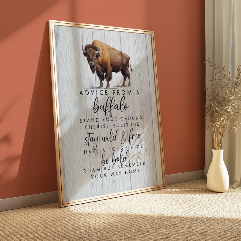 Advice From a Buffalo Print, Western Wall Art, Rustic Animal Decor ...