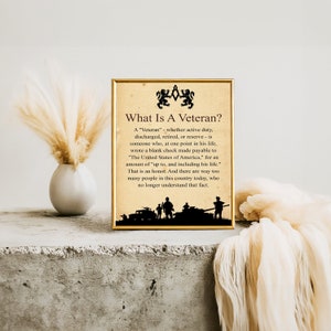 Veteran Definition Wall Art - "what is A Veteran?" - Military Service ...