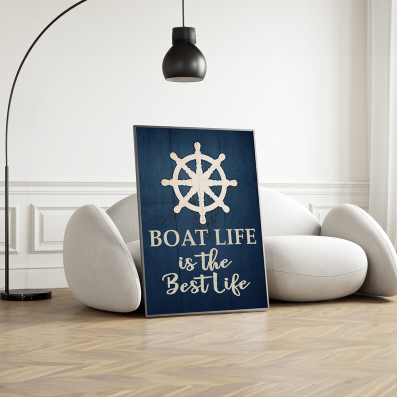 Boat Life is the Best Life Poster, Nautical Wall Art, Coastal Home ...