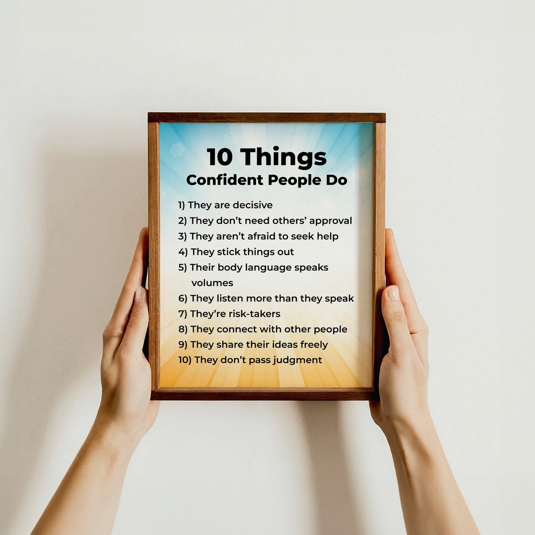 10 Things Confident People Do Wall Art, Inspirational Quote Print ...