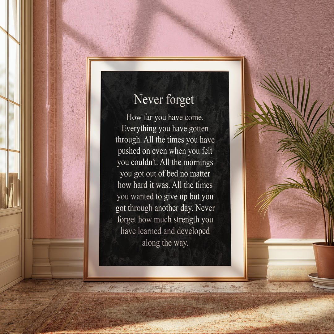 Inspirational Quote Wall Art | Never Forget Motivational Print ...