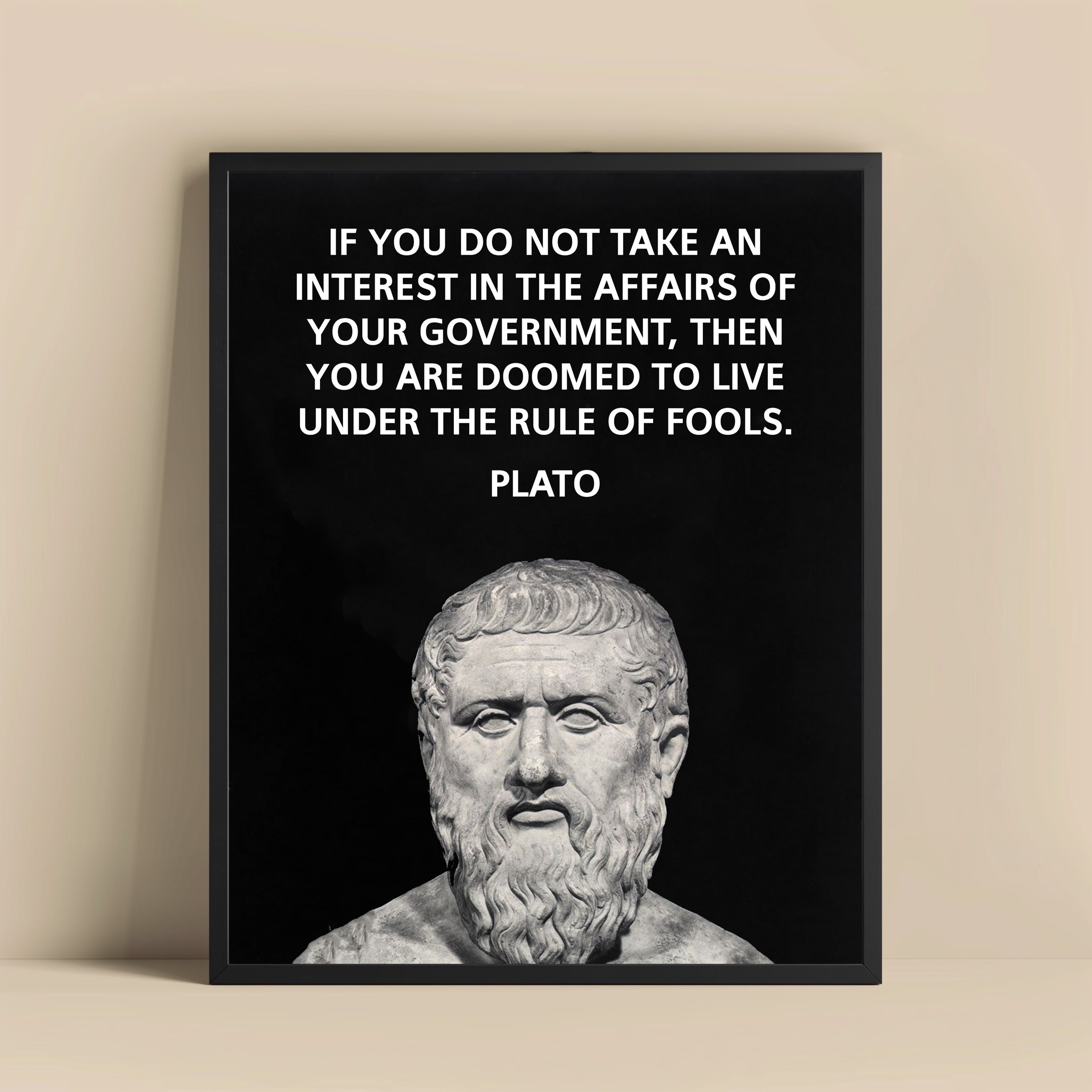 Plato Quote Print, Government Affairs Wall Art, Political Philosophy ...