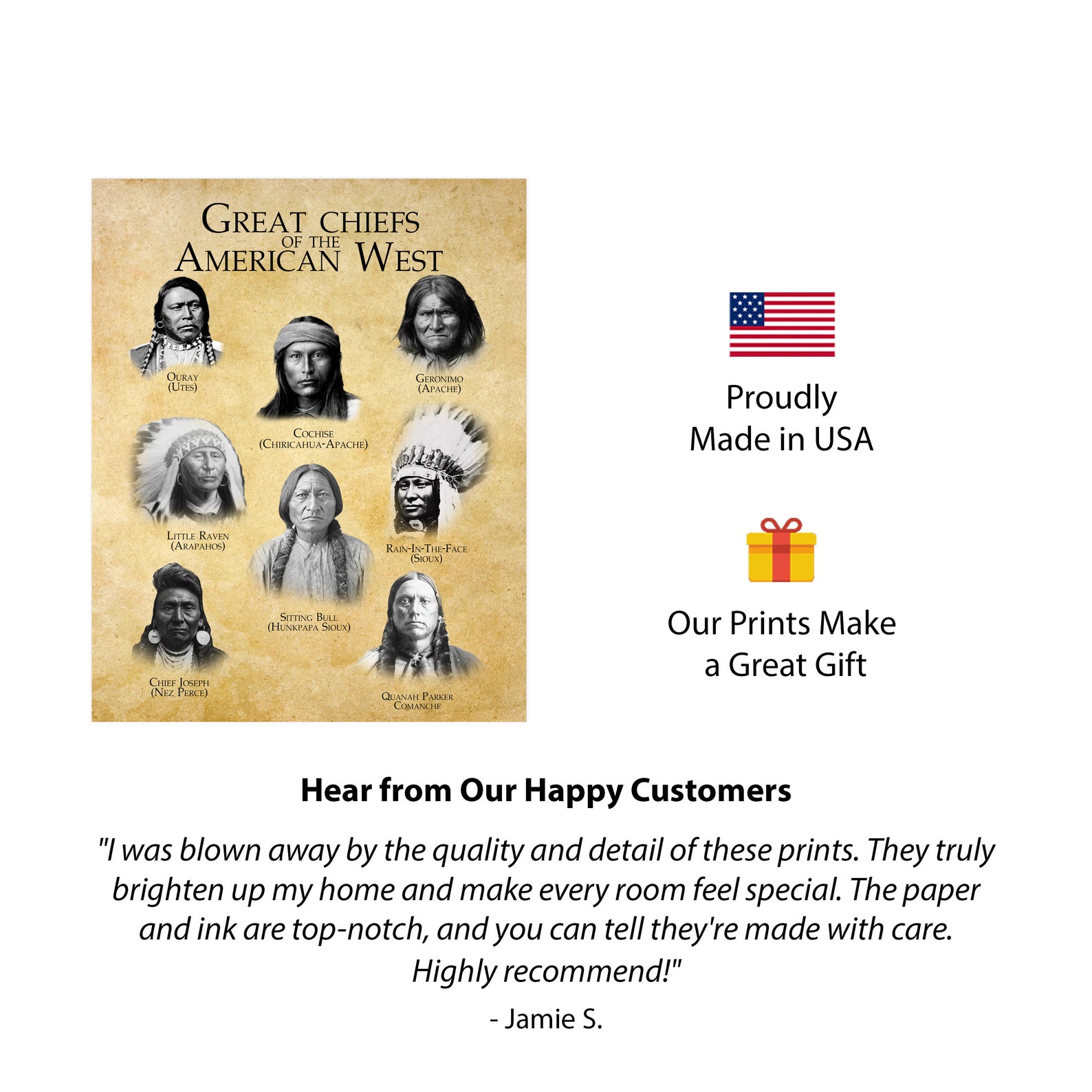 Great Chiefs of the American West Wall Art - Historical Native American ...