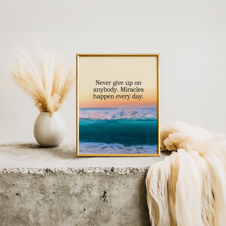Miracles Happen Every Day Poster, Inspirational Quote Wall Art ...
