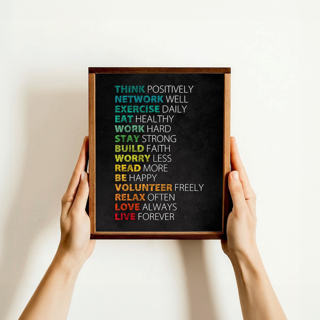 Motivational Wall Art Print - "think Positively, Live Forever ...