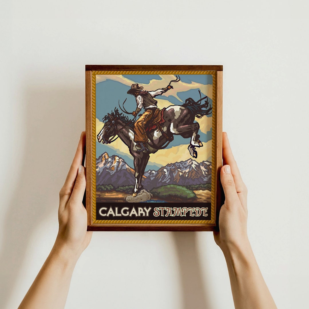 Calgary Stampede Wall Art Print, Cowboy Rodeo Poster, Western Decor ...