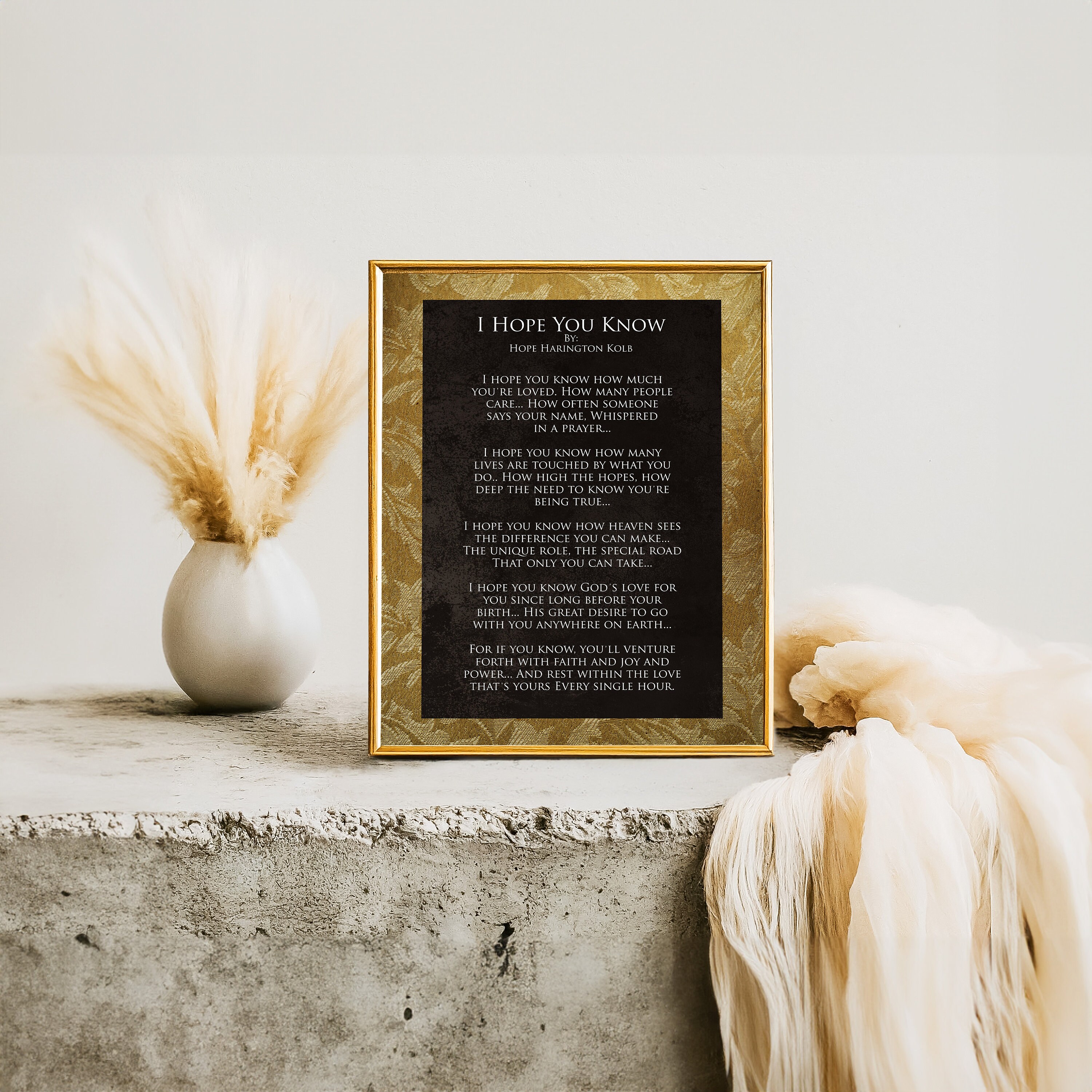 I Hope You Know Poem Wall Art, Inspirational Poem Gift, Poetry Gift ...