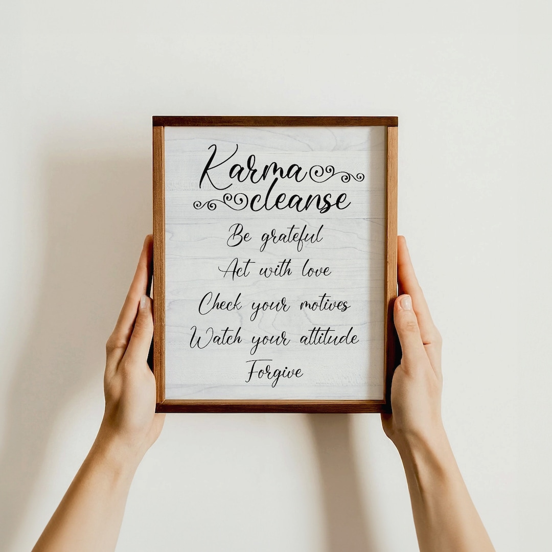 Karma Cleanse Inspirational Wall Art, Positive Affirmation Print Gift ...