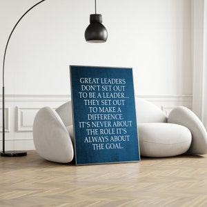 Great Leaders Quote Wall Art Inspirational Leadership Print ...