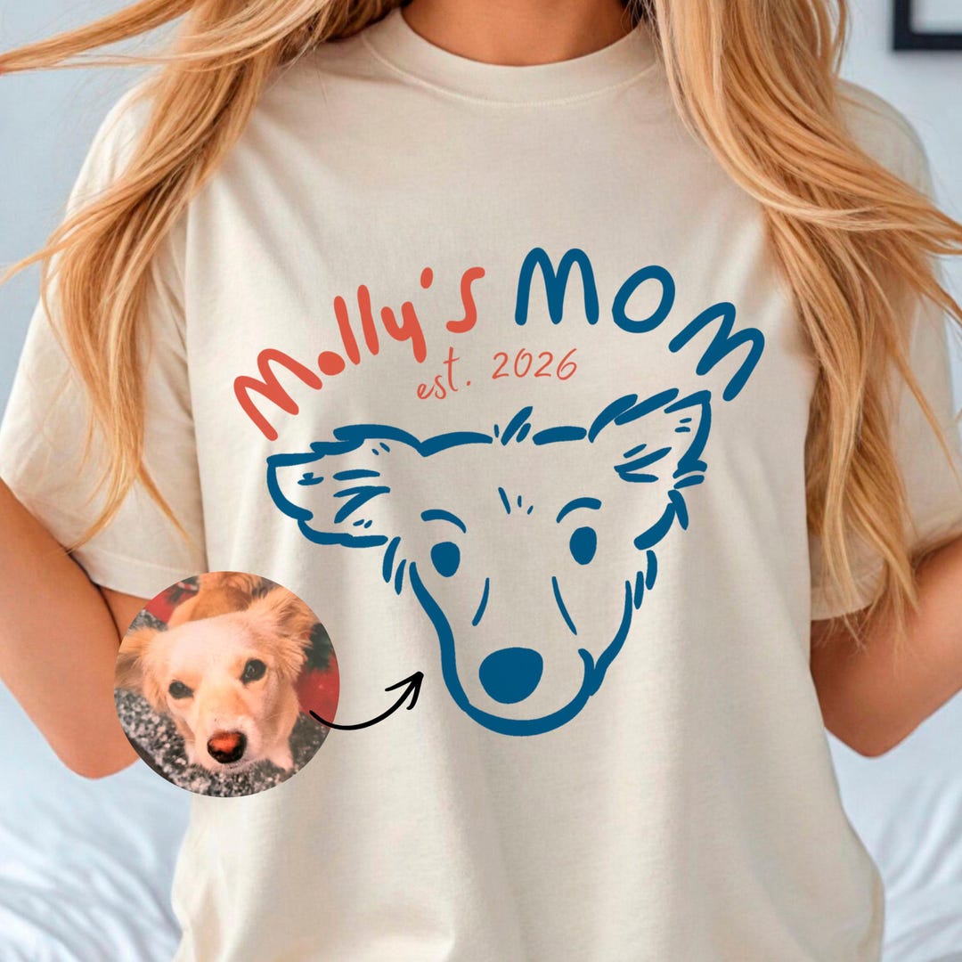 Custom Pet Doodle Shirt, Personalized Dog Mom Gift, Minimalist Pet ...