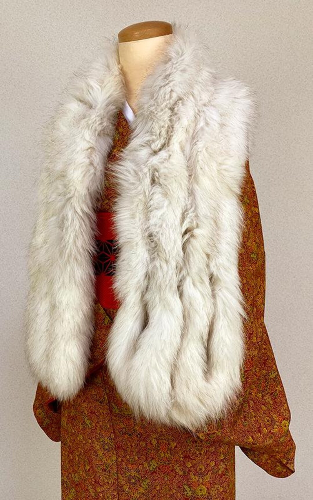 Vintage Blue Fox Real Fur White Stole/shawl/wrap/scarf for Unisex ...