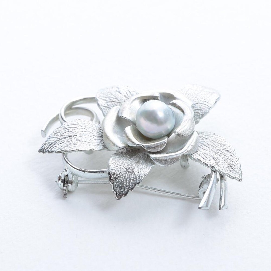 Vintage Pearl and Silver Obidome, Brooch Clasp for Obijime Cord ...