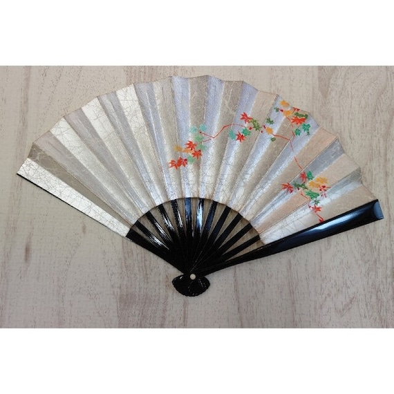 Japanese Vintage Sensu Fan, Handheld Folding Paper Fan - Gem