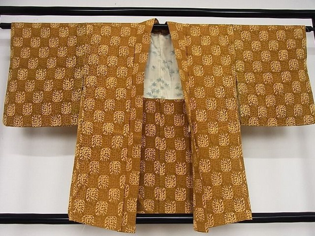 Japanese Vintage Kimono Jacket Haori With Haori Cord, Pure Silk, Robe ...