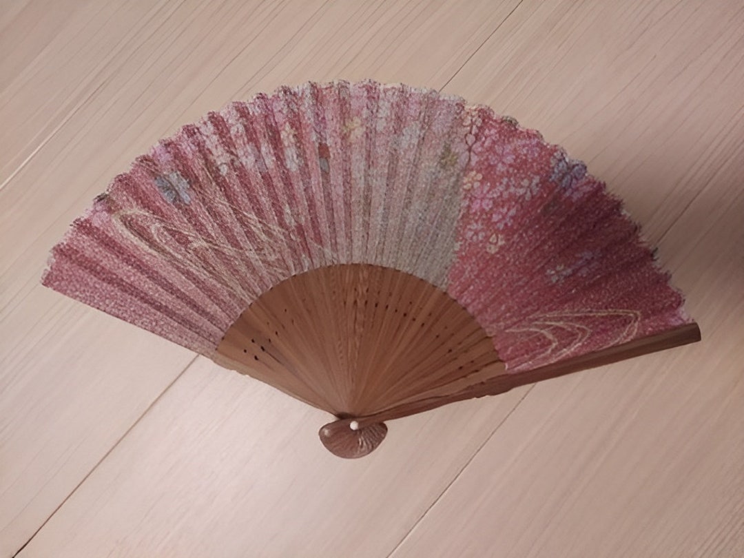 Japanese Vintage Sensu Fan With Portable Fan Bag, Handheld Folding ...