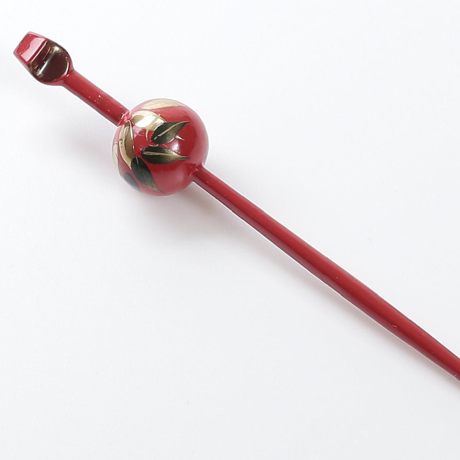 Vintage Geisha Hair Stick Kanzashi With Maki-e, Geisha Hairpin, Flat ...