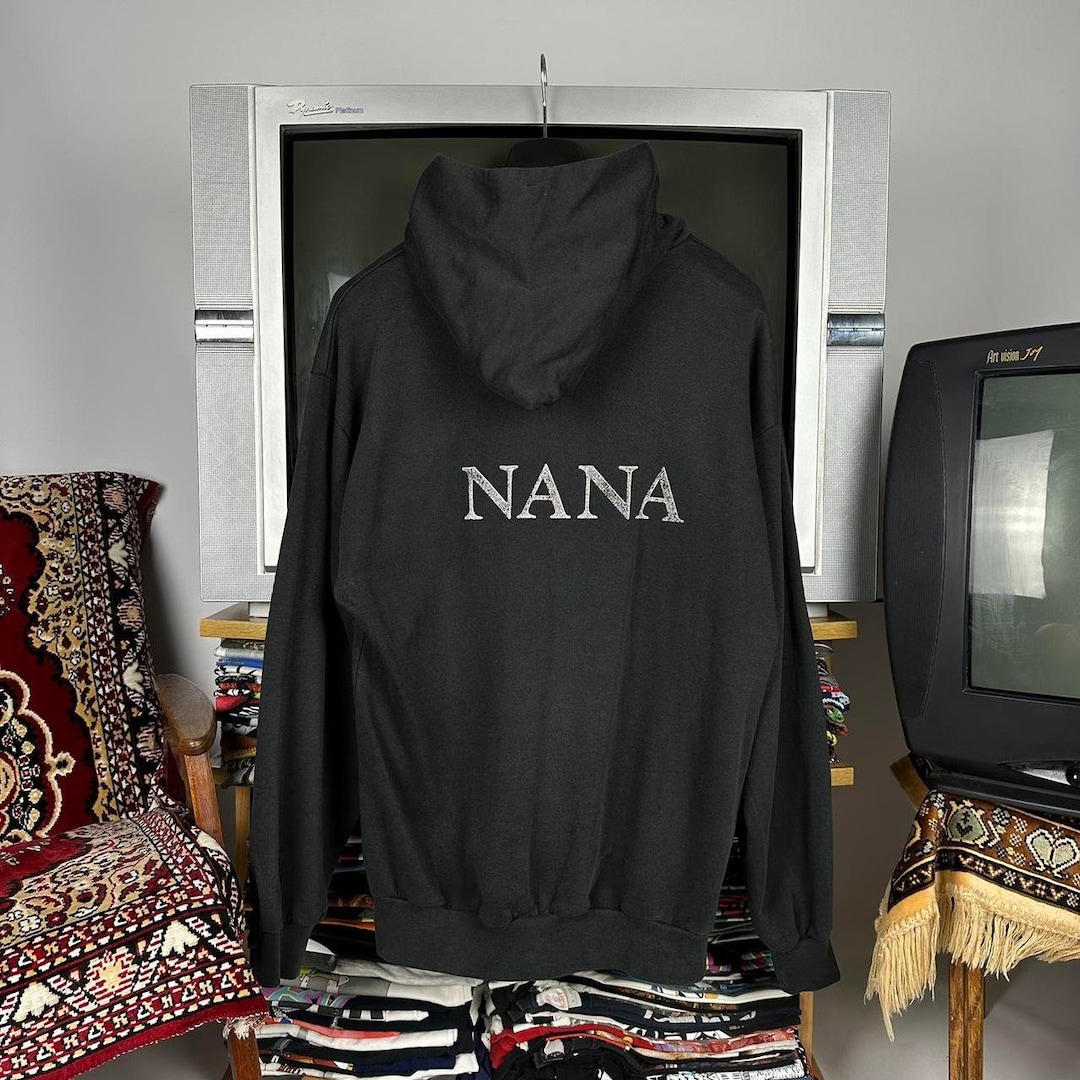 90s Vintage 1997 Nana nana Faded Rap Band Graphic Black Hoodie SIZE L ...