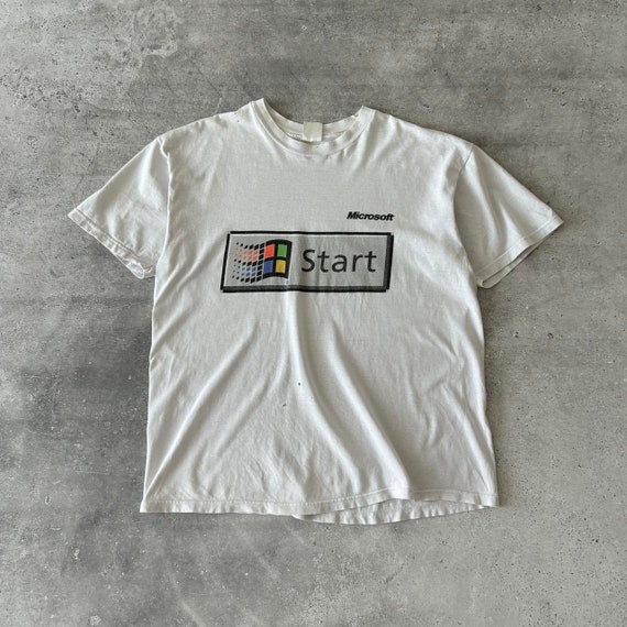 Vintage 1990s,90s Microsoft Start Windows 95 Faded Wh… - Gem