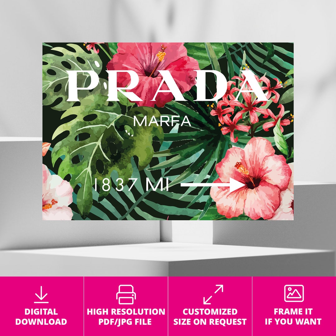 Prada Marfa Iconic Wall Art Print in Art Deco Style Tropical Fashion ...