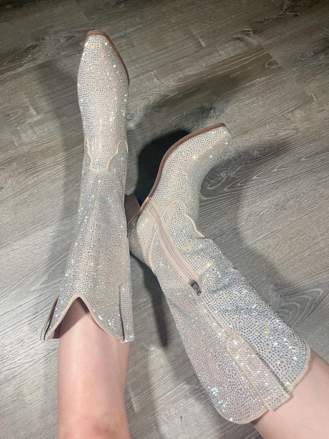 Silver Cowgirl Boots, Sparkle Cowboy Western Boots - Etsy