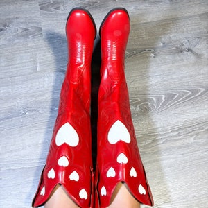 Red Heart Cowgirl Boots, Cowgirl Western Boots - Etsy