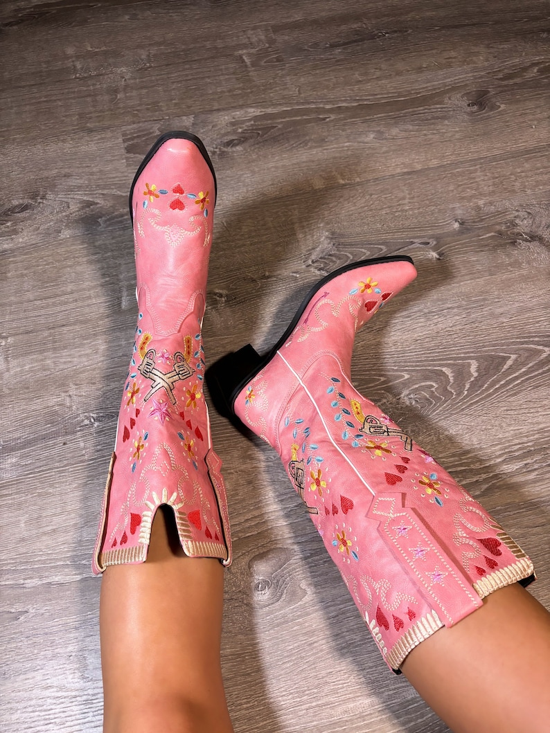 Pink Cowgirl Boots, Western Cowboy Boots - Etsy