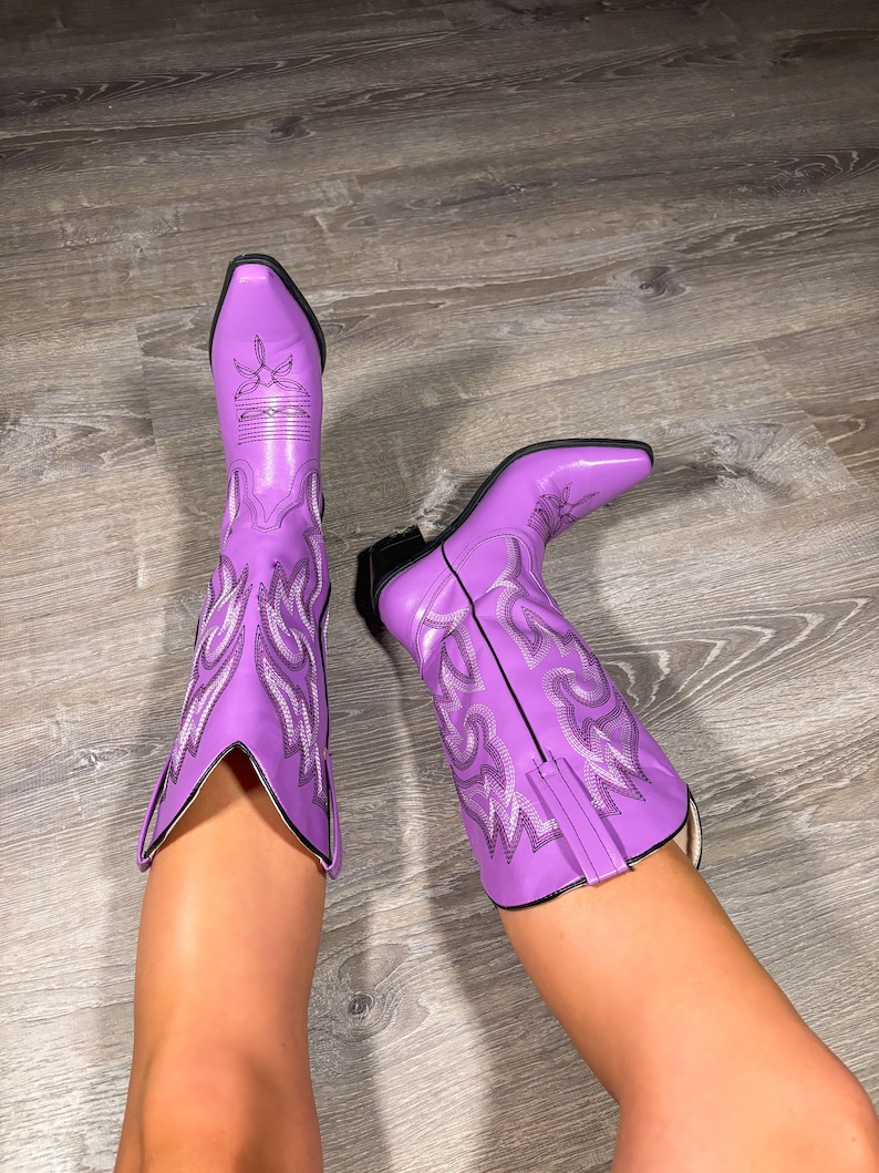 Purple Cowgirl Boots, Western Cowgirl Boots - Etsy