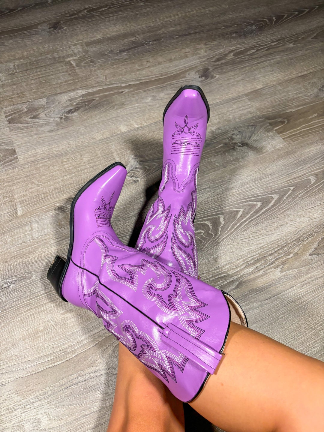 Purple Cowgirl Boots, Western Cowgirl Boots - Etsy