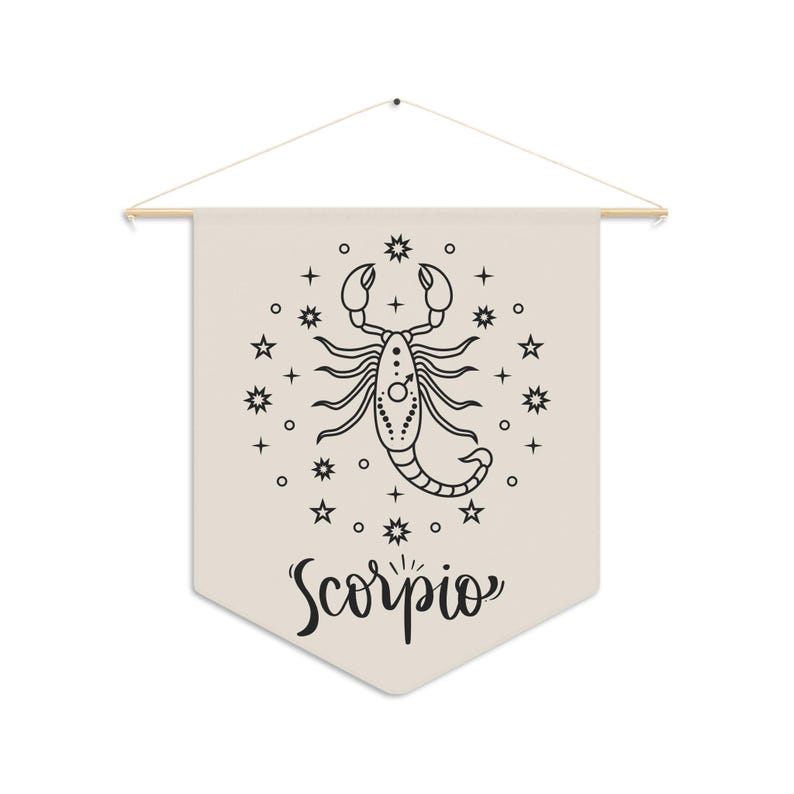 Scorpio Zodiac Pennant, Scorpio Wall Hanging for Meditation and ...